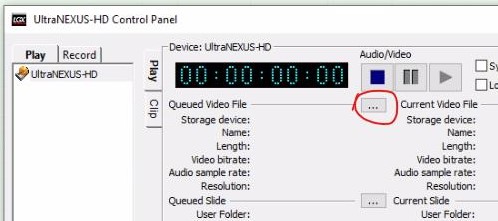 How to Manually Play a Video File with your UltraNEXUS-HD.